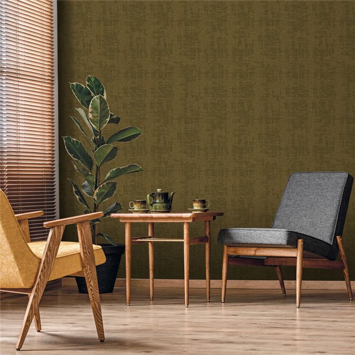 Papier peint vert olive texture papyrus style oriental | Eternity 210-7