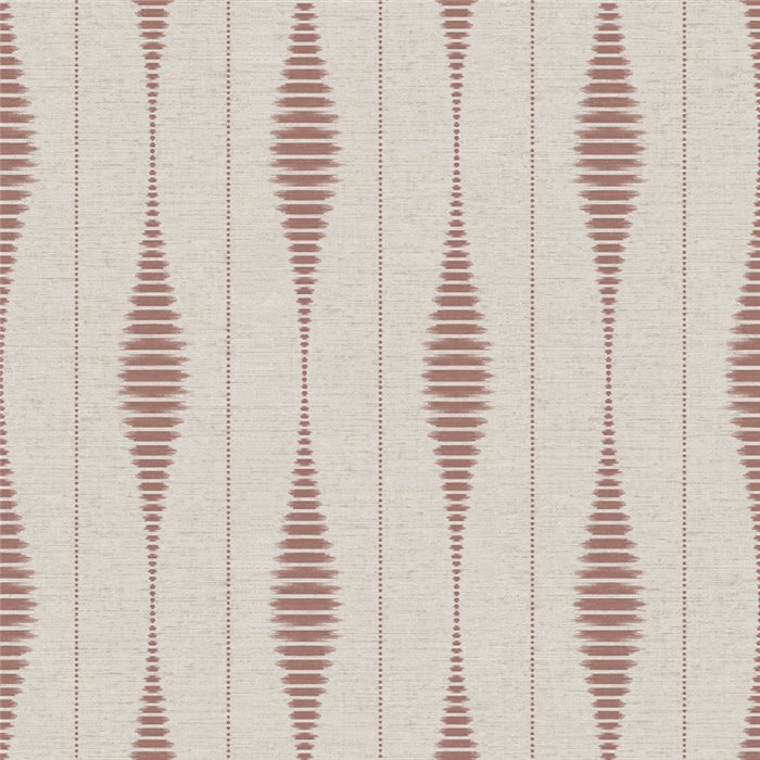 Papel pintado ikat con patrón de rayas color terracotta | Eternity 213-3