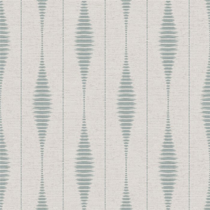 Papel pintado de rayas diseño ikat azul verdoso | Eternity 213-4