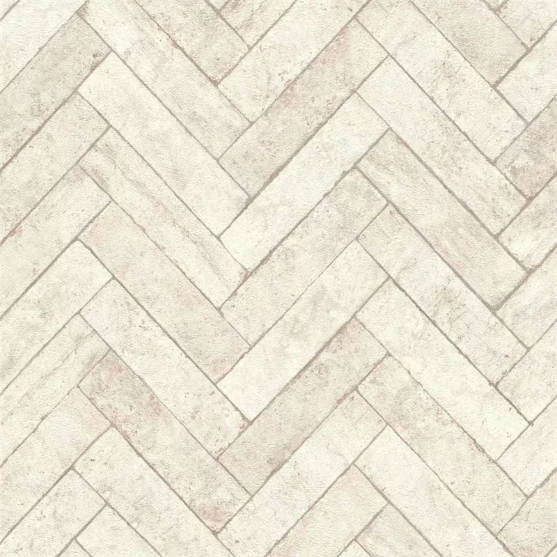 Papel pintado ladrillos espiga blanco roto - Factory V 499117